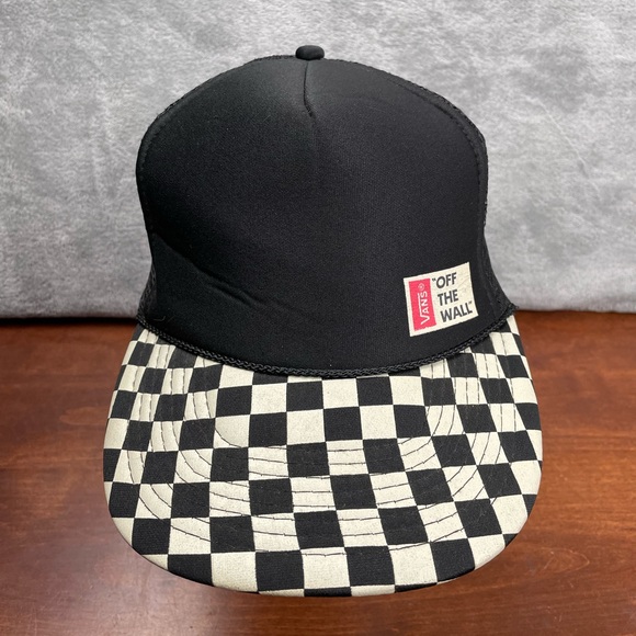Vans | Accessories | Vans Hat Vintage Checkerboard Black White Brim ...